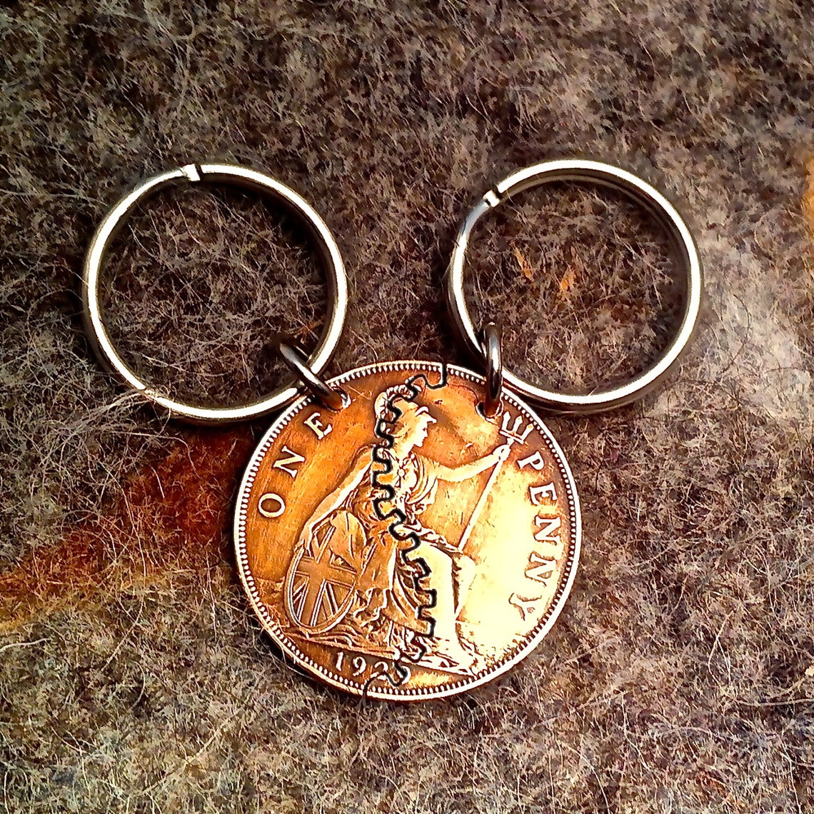 Steampunk YIN YANG Couple Coin Key Chain Set - Etsy