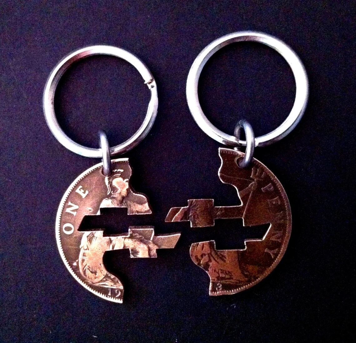 Chevy Bowties Interlocking Coin Key Chain Set - Etsy