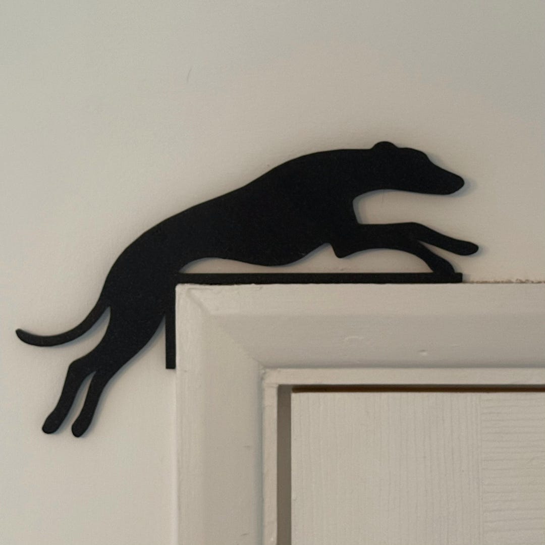 Leaping Greyhound Door Topper - Etsy UK