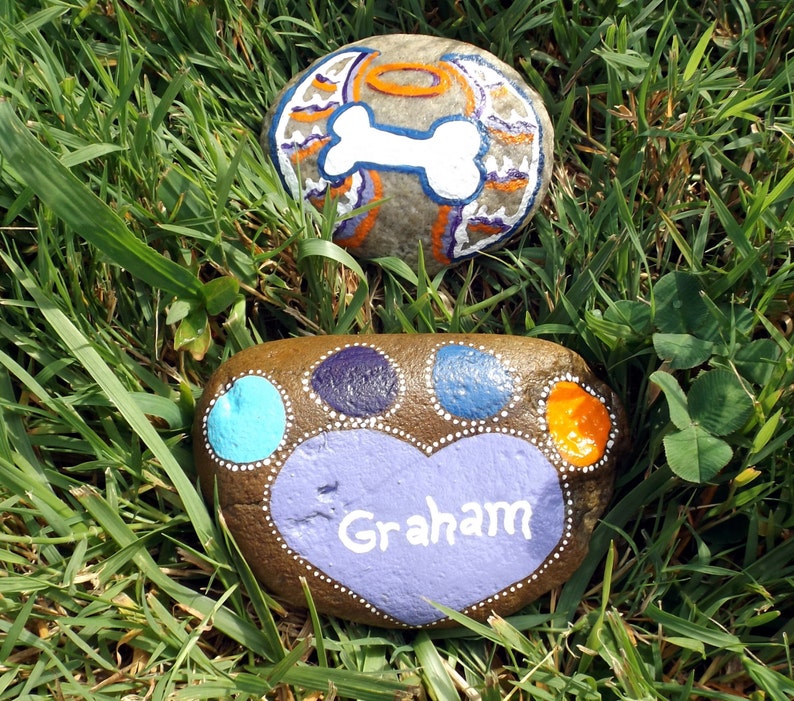 Pet Memorial Stone Custom Painted - Etsy