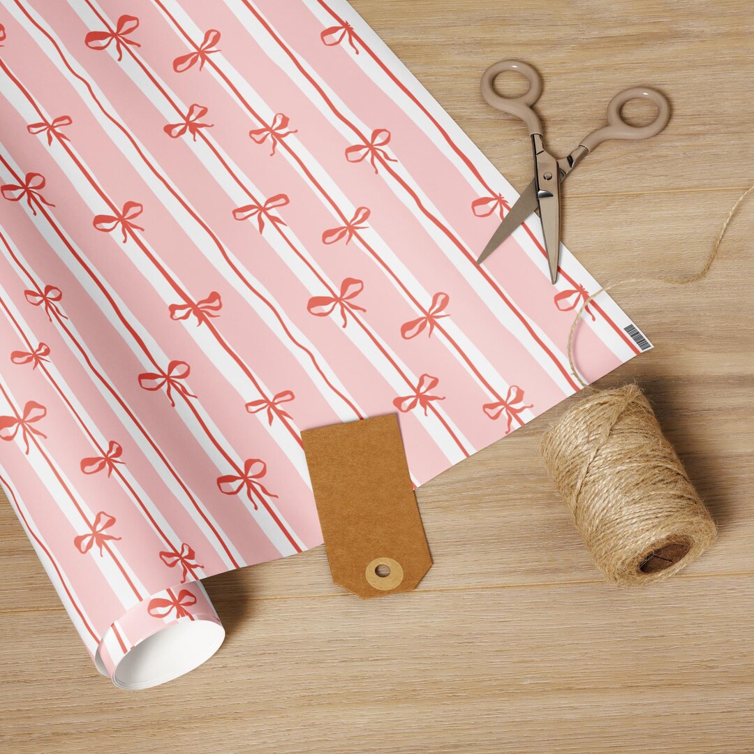 Boujee Waves + Bows + Stripe Wrapping Paper • Watercolor Gift Wrap ...