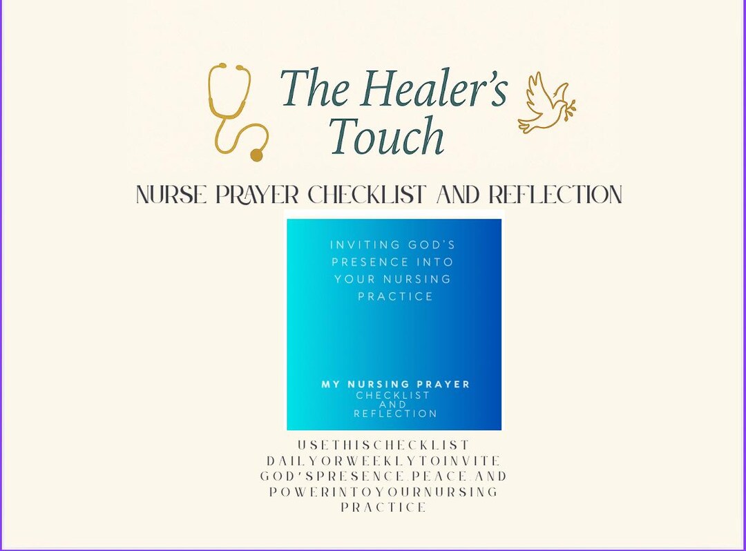 Nursing Prayer Checklist & Reflection Journal, Christian Nurse ...