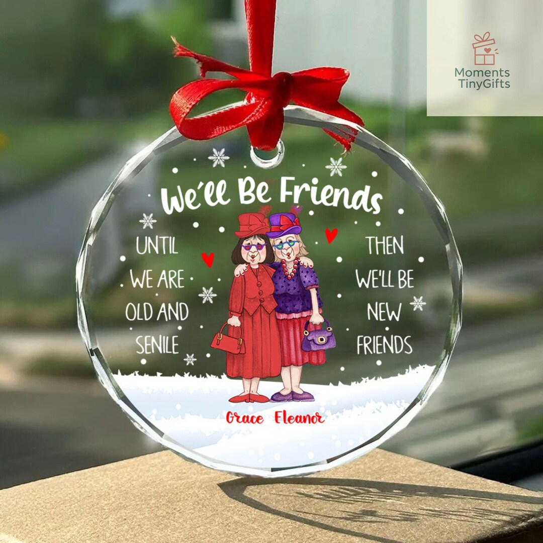 We'll Be Friends Until We're Old and Senile, Funny Bestie Ornament ...