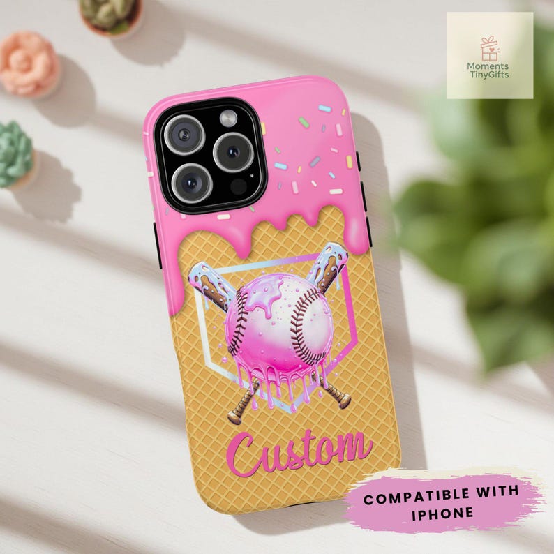 Personalized Baseball Drip Phone Case, iPhone 17 16 15 14 Samsung, Ice ...