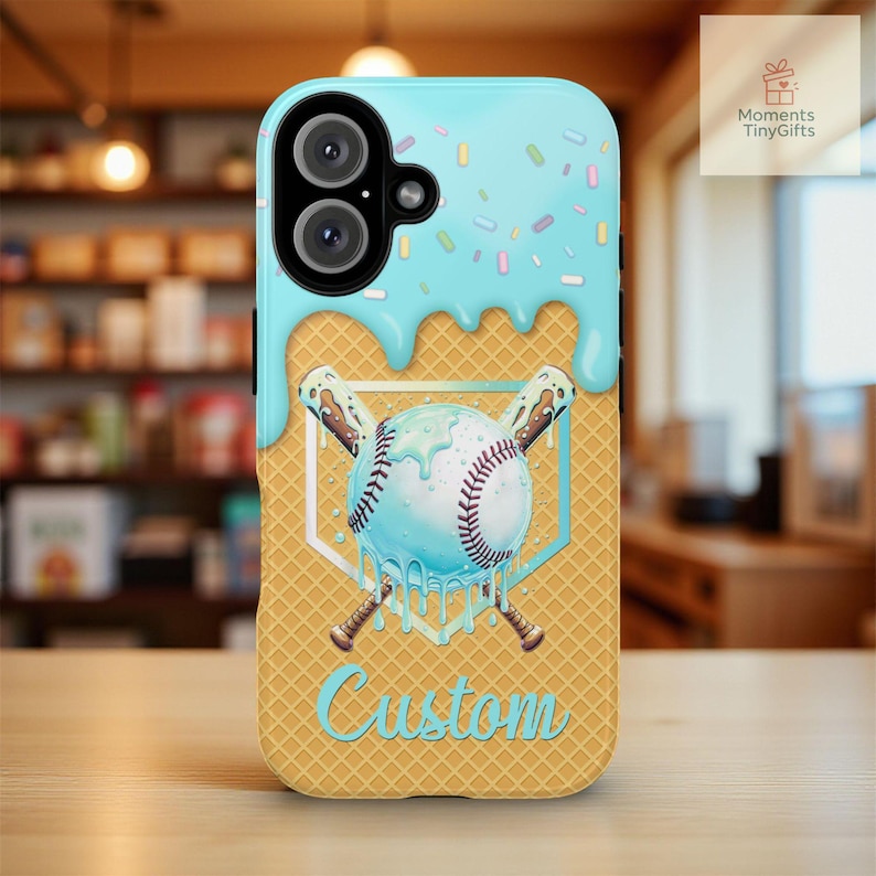 Personalized Baseball Drip Phone Case, iPhone 17 16 15 14 Samsung, Ice ...