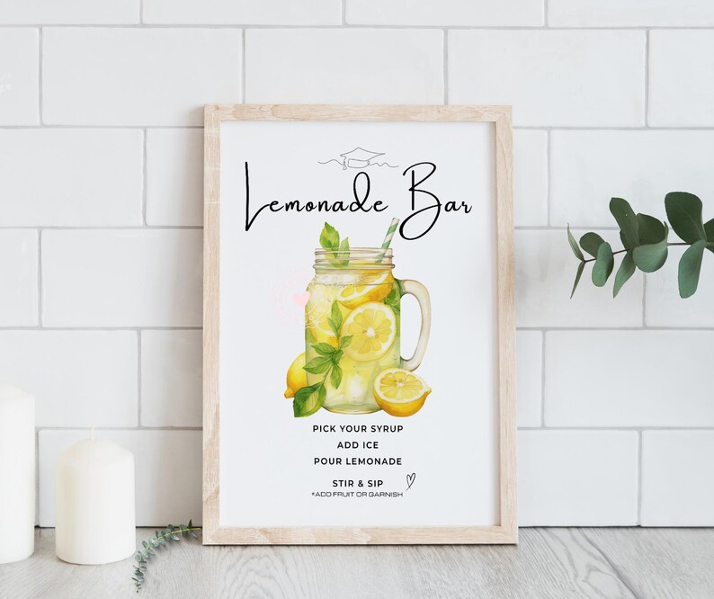 Graduation Lemonade Bar Sign | High School Grad Party Decor | Lemon ...