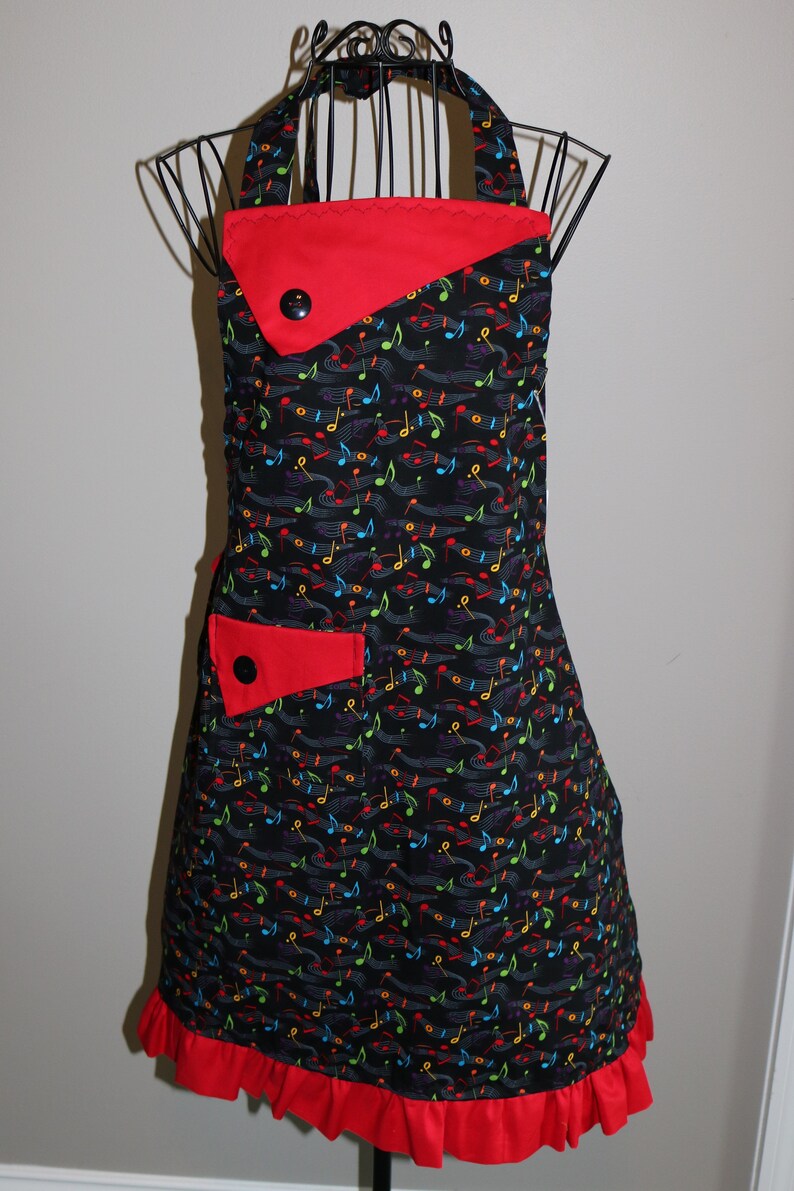 Brightly Colored Music Notes Women's Apron Pocket - Etsy