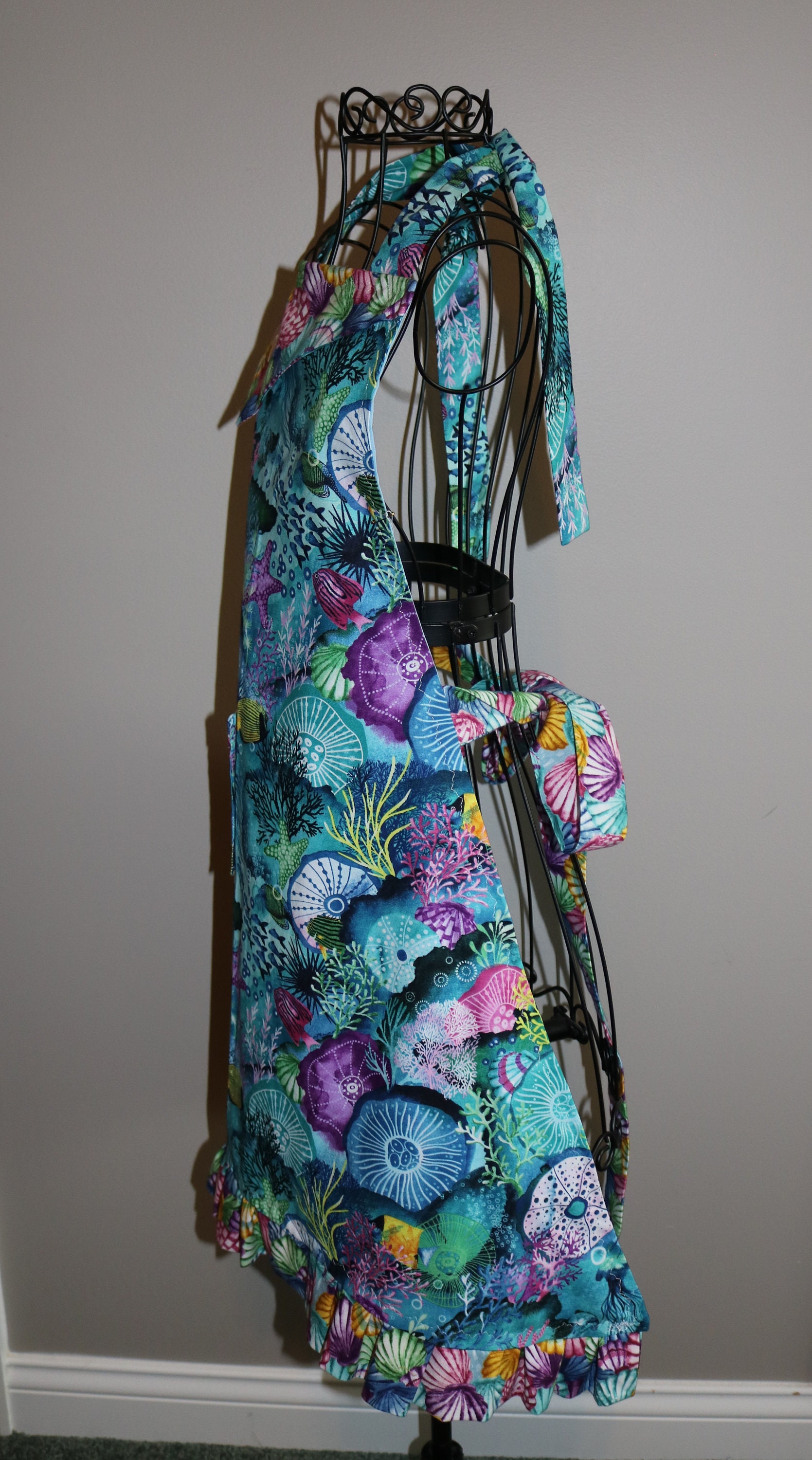 Sea Shells and Ocean Women's Apron Pocket ruffle | Etsy