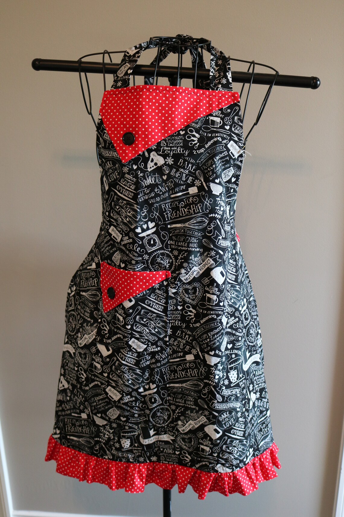 Recipe for Friendship Women's Apron Pocket Ruffle - Etsy