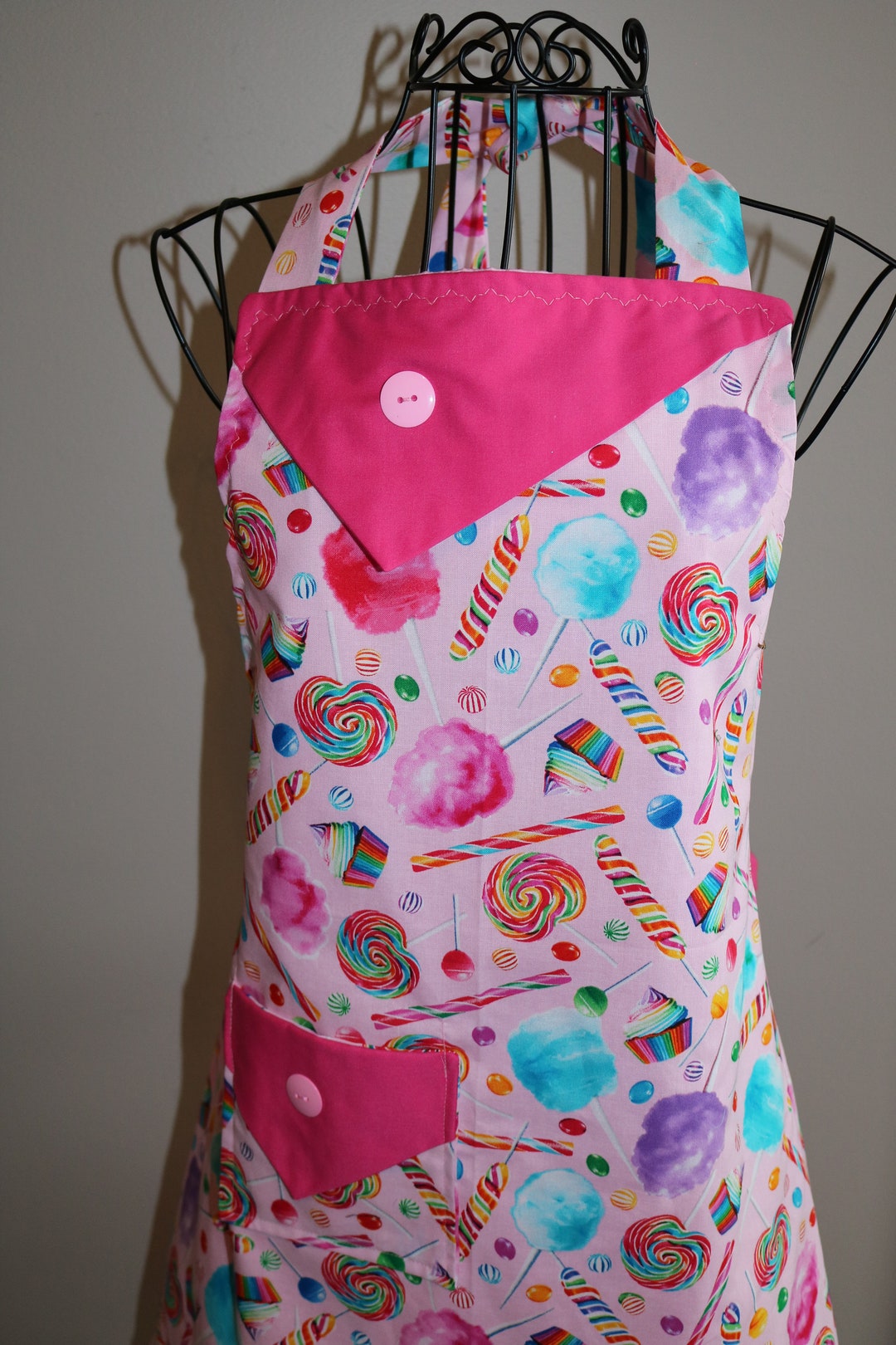 Cotton Candy and Lollipops - Women's Apron - Pocket - Ruffle - Candy ...