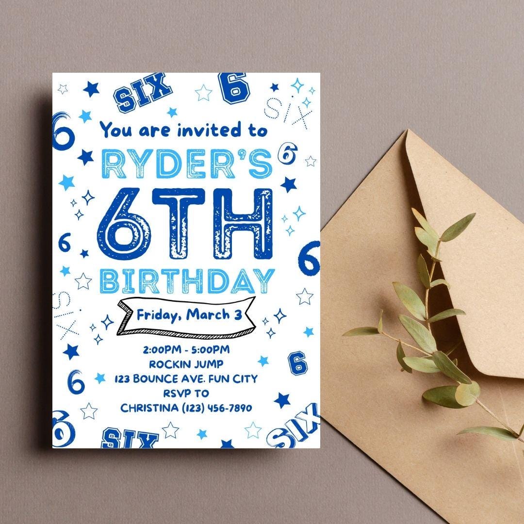 Editable Sixth Birthday Invitation - Etsy Canada