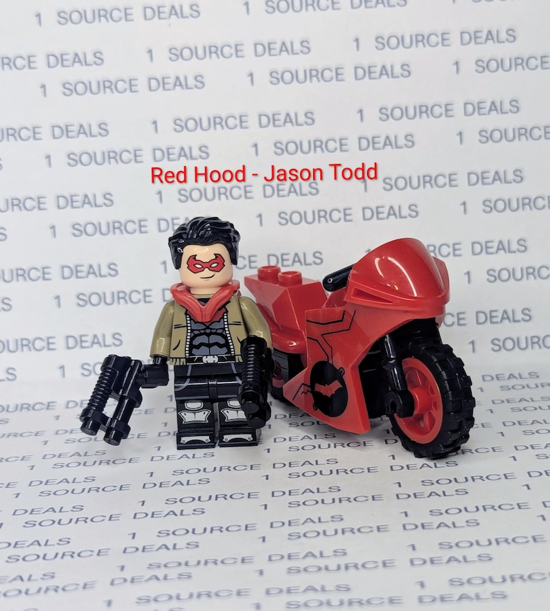 Red Hood Jason Todd Minifigure With Motorcycle Classic Figure Arkham - Etsy