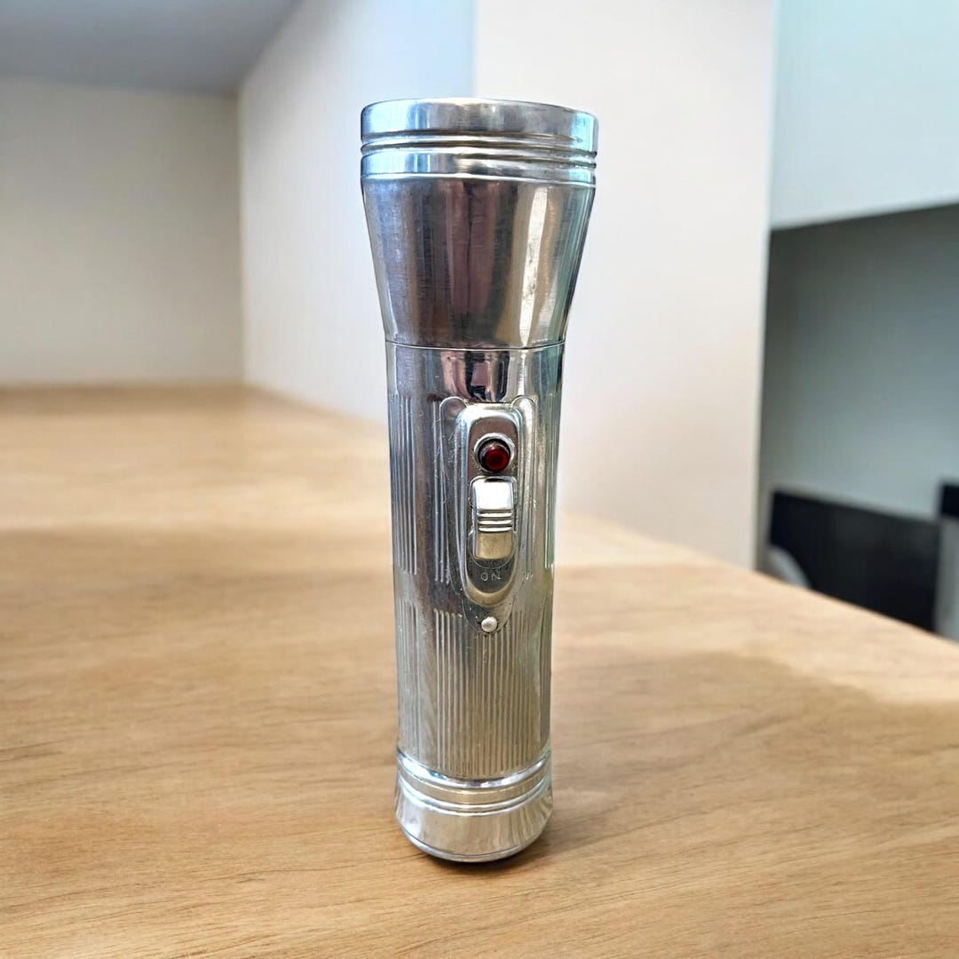 Vintage Metal Flashlight - Ash Flash Brand Flashlight - Vintage Metal ...