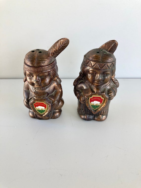 Vintage American Indian Collectible Salt & Pepper Shaker | Etsy