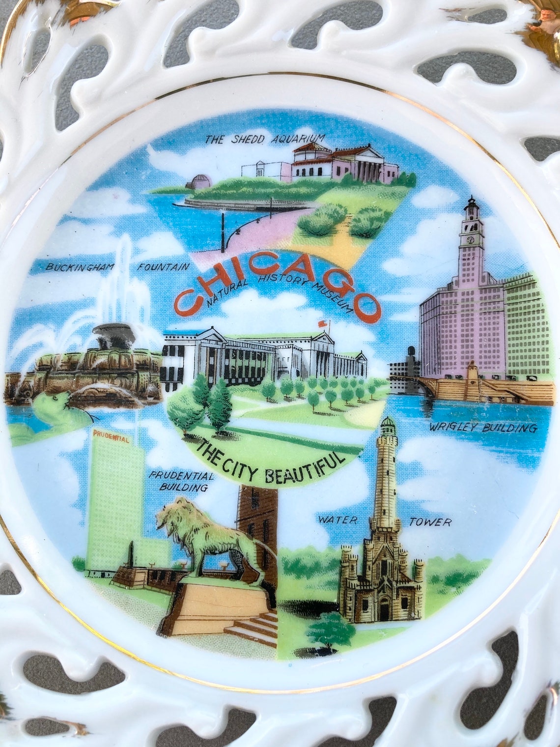 Vintage Chicago Collectable Souvenir Plate - Etsy