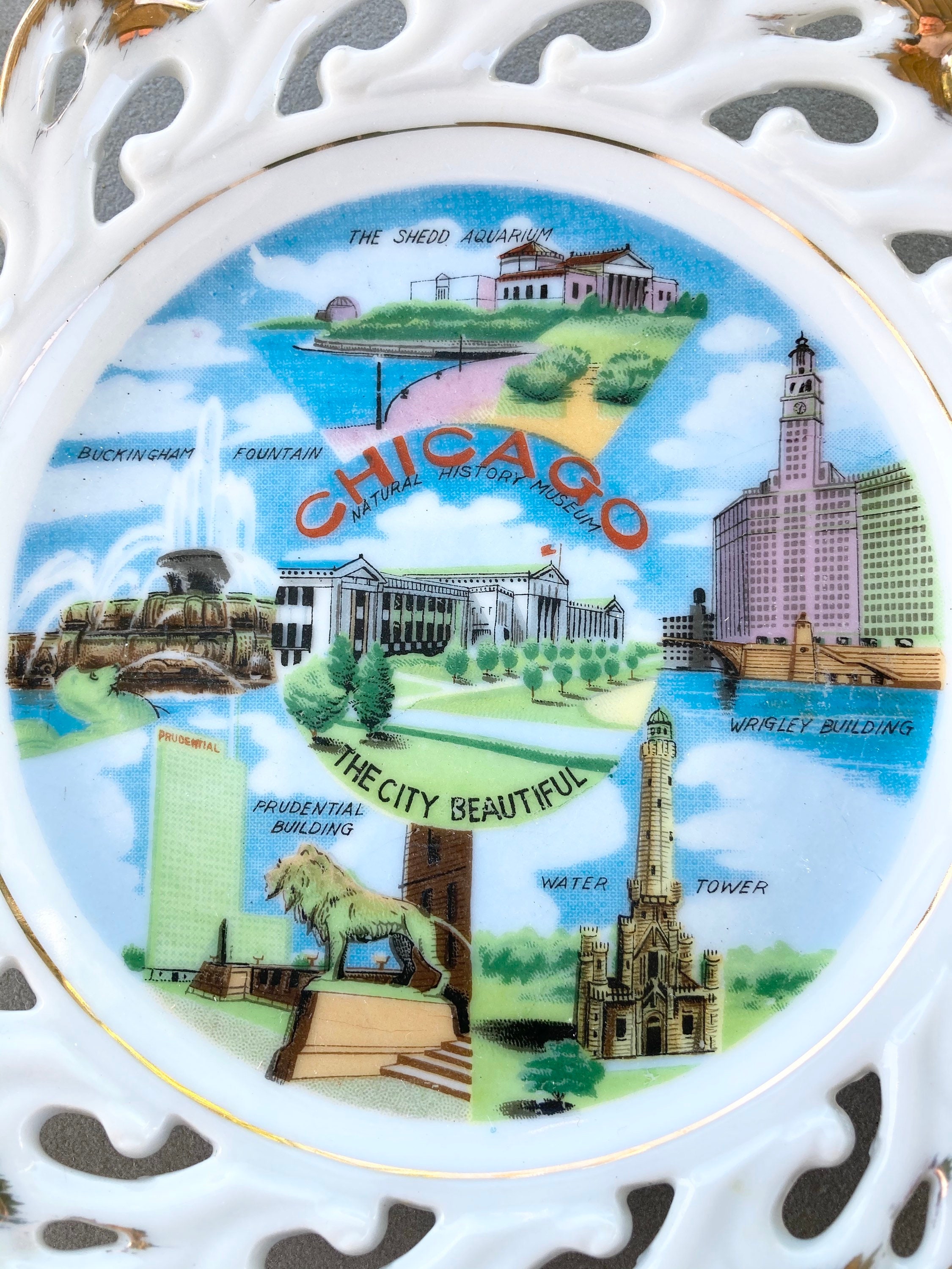Vintage Chicago Collectable Souvenir Plate - Etsy