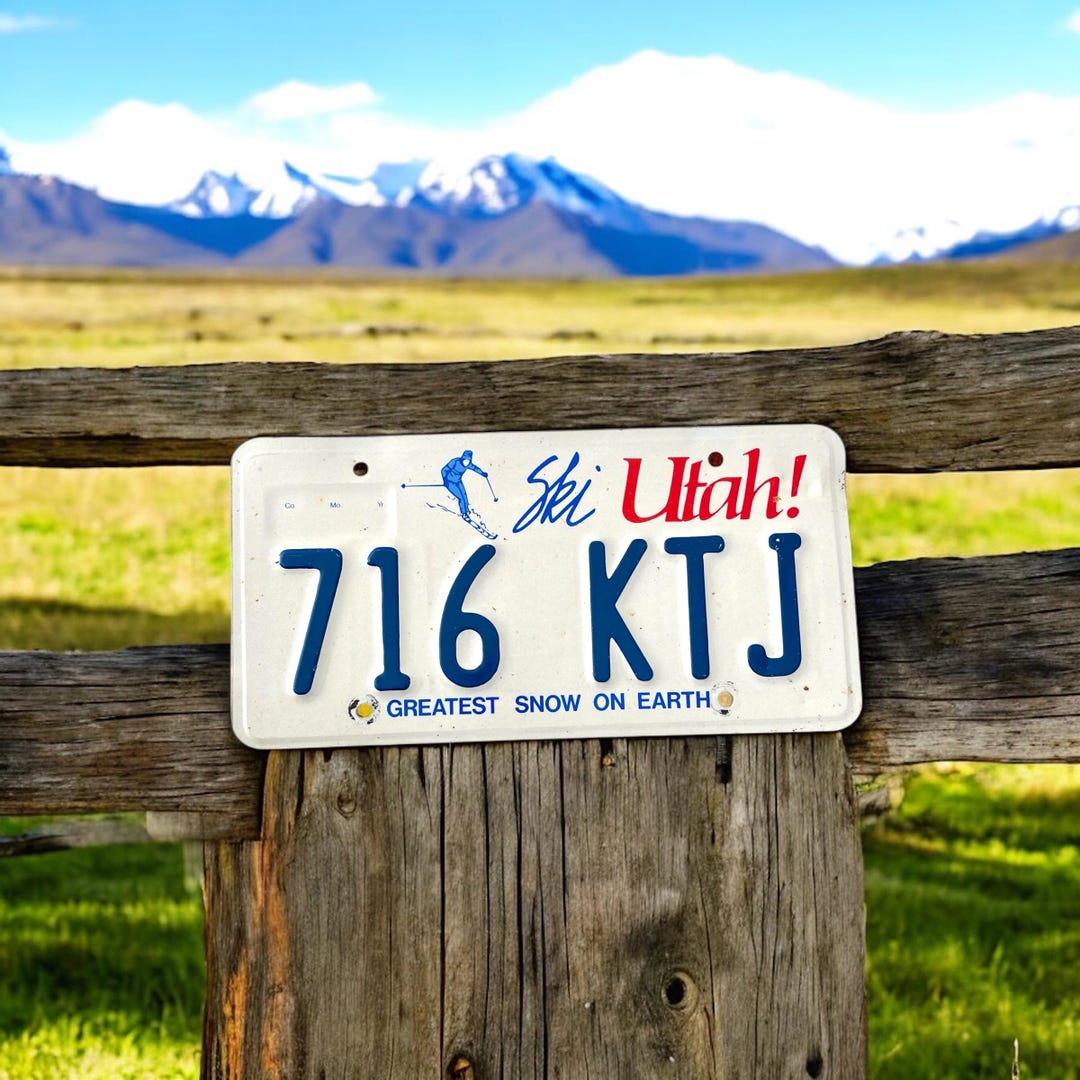 Vintage License Plate - Utah - Ski Utah Plate - Etsy