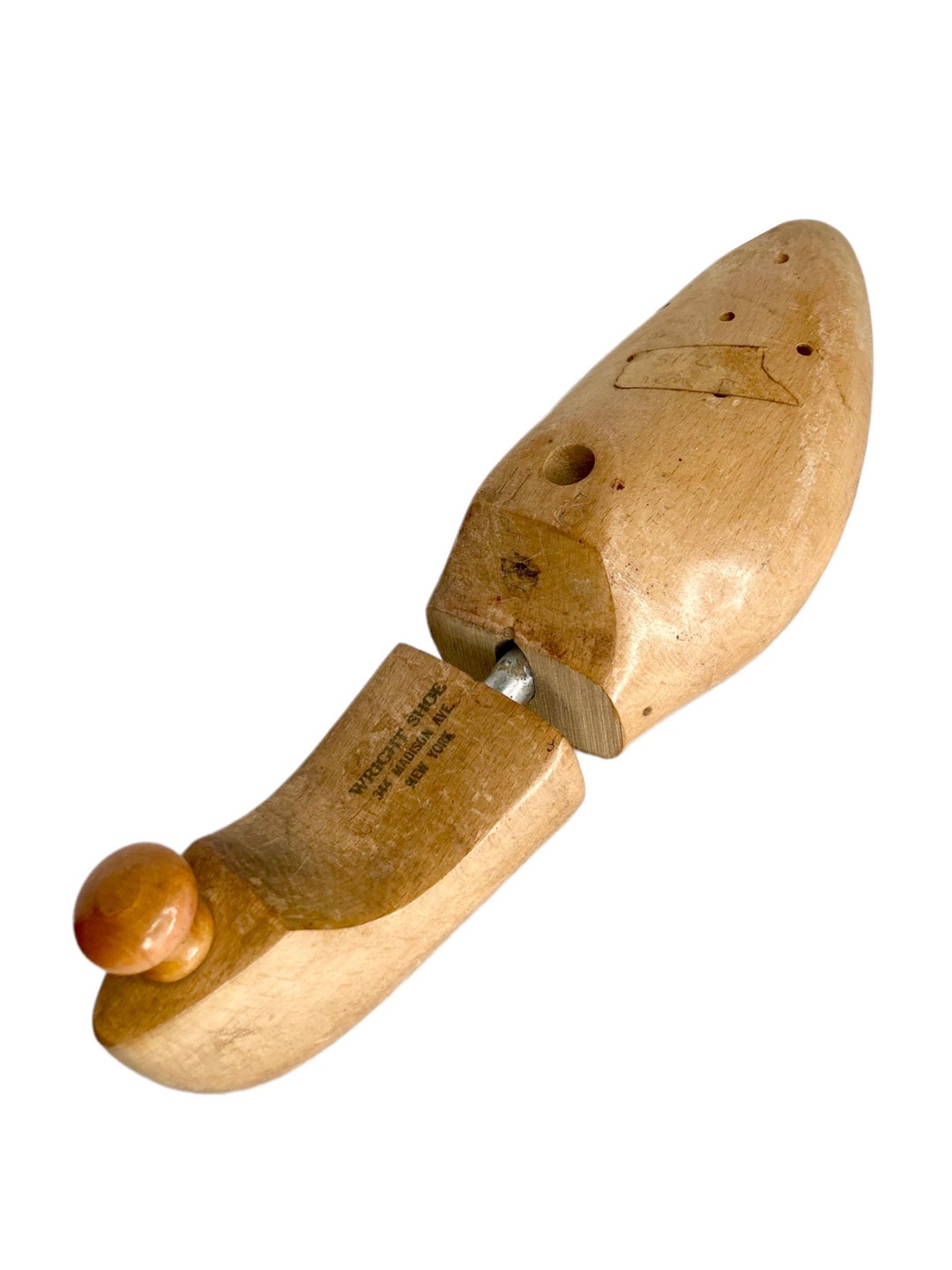 Vintage Wooden Shoe Tree - Wright Shoe - Madison Avenue, NYC - Wooden ...