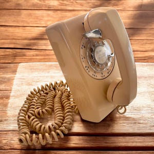 Vintage Wall Telephone - Rotary Wall Hanging Telephone in Retro Beige ...