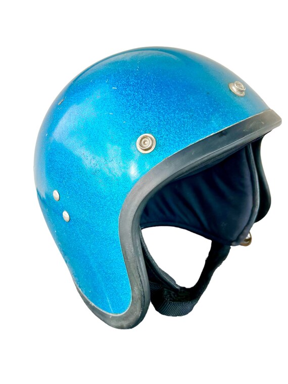 Vintage motorcycle Helmet - Metal flake Flared style … - Gem
