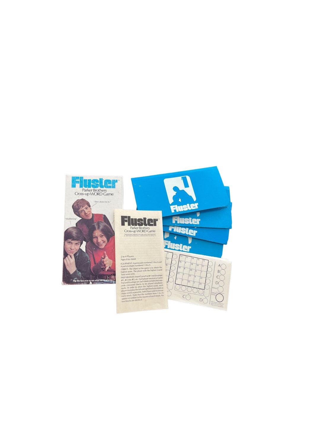 Vintage Party Word Game - Fluster Cross-up Word Game - 1973 Parker ...