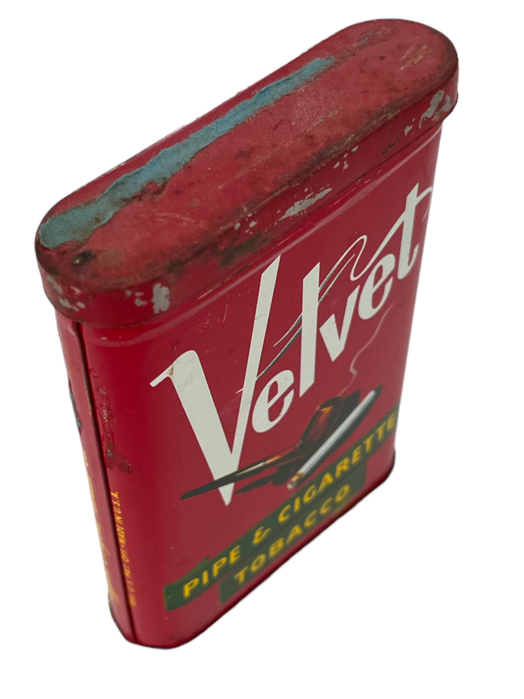Vintage Tobacco Tin Velvet Pipe & Cigarette Tobacco Tin - Etsy