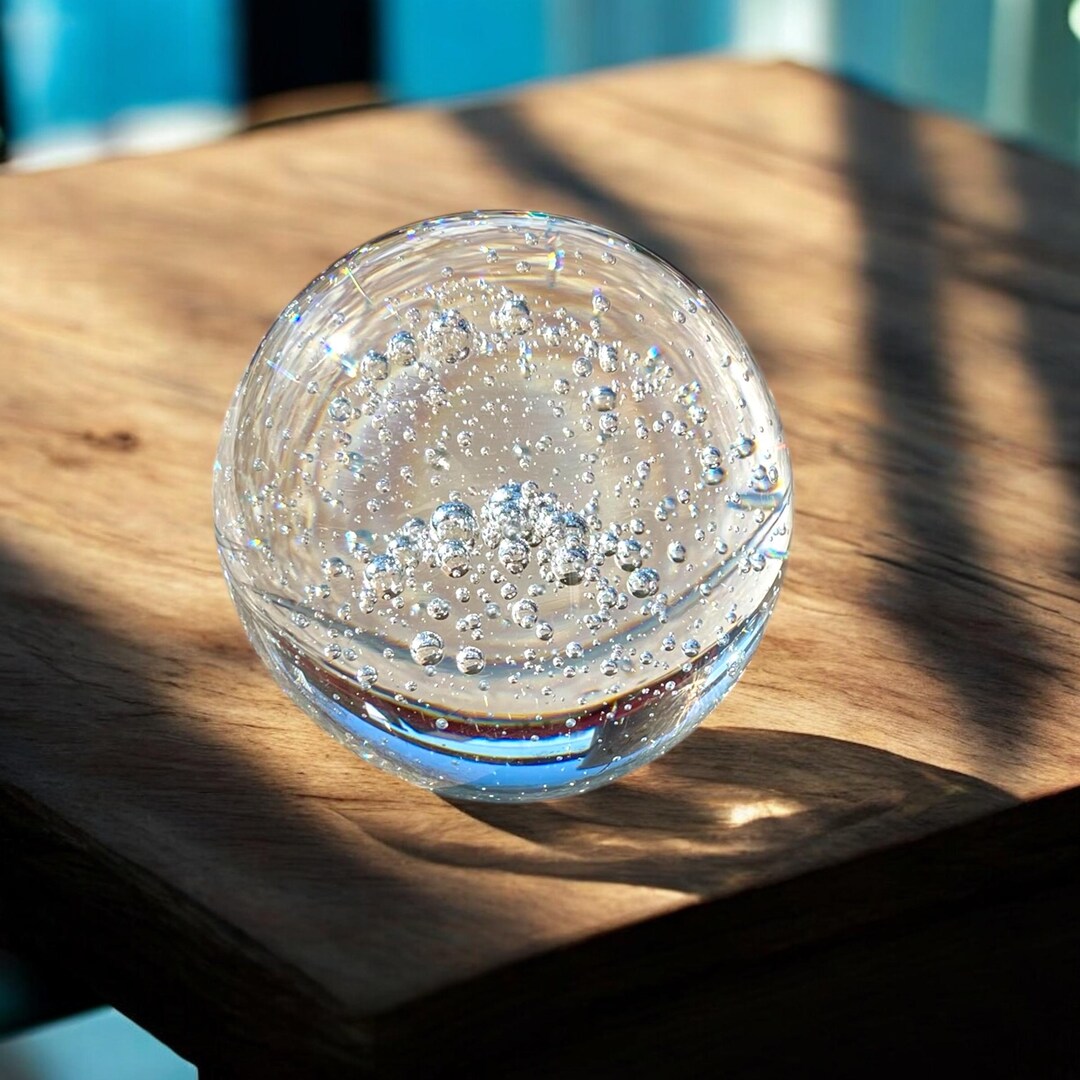Vintage Bubble Glass Paperweight - Paperweight - Bubble Glass - Etsy