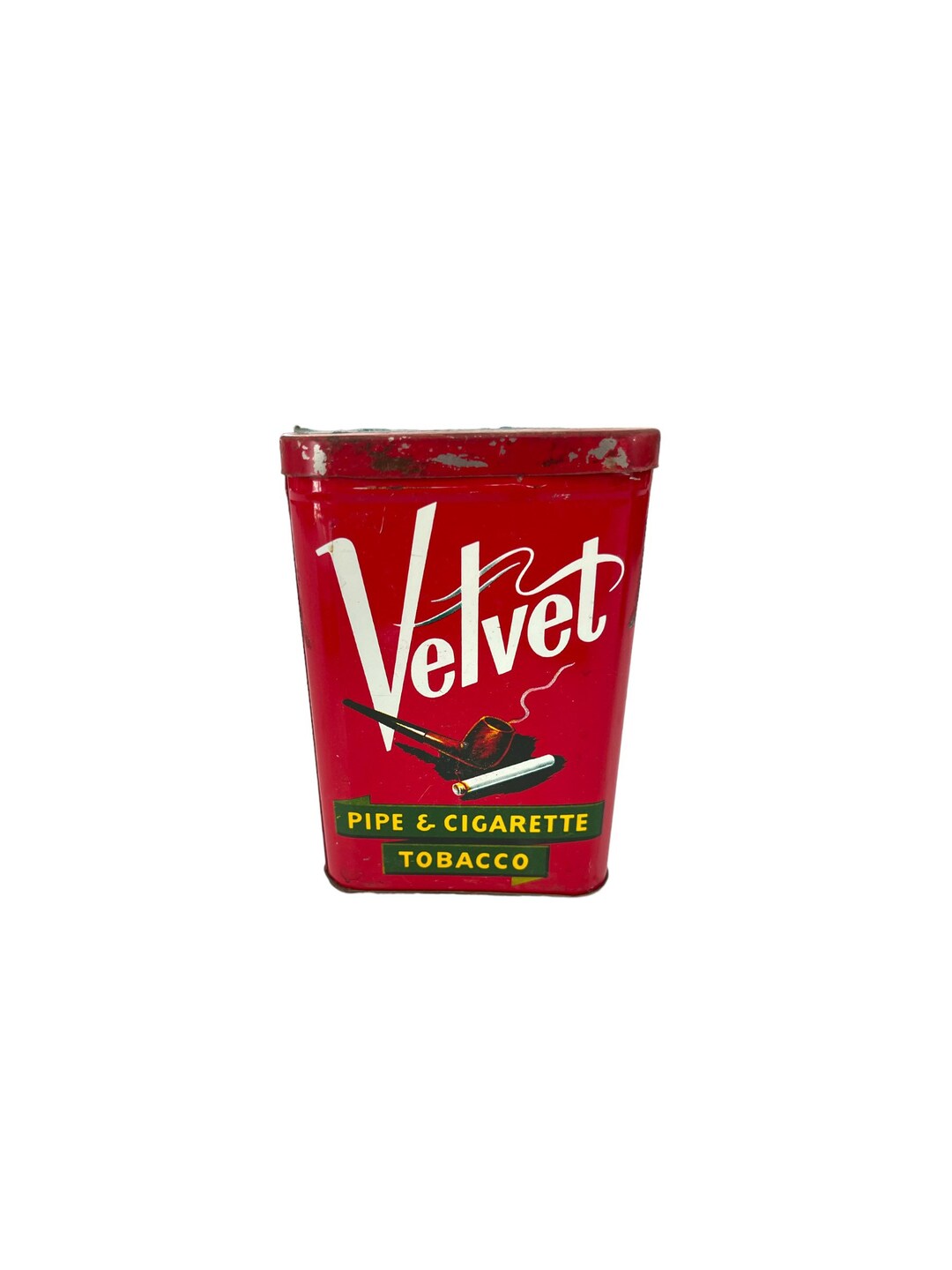 Vintage Tobacco Tin - Velvet Pipe & Cigarette Tobacco Tin - Vintage ...