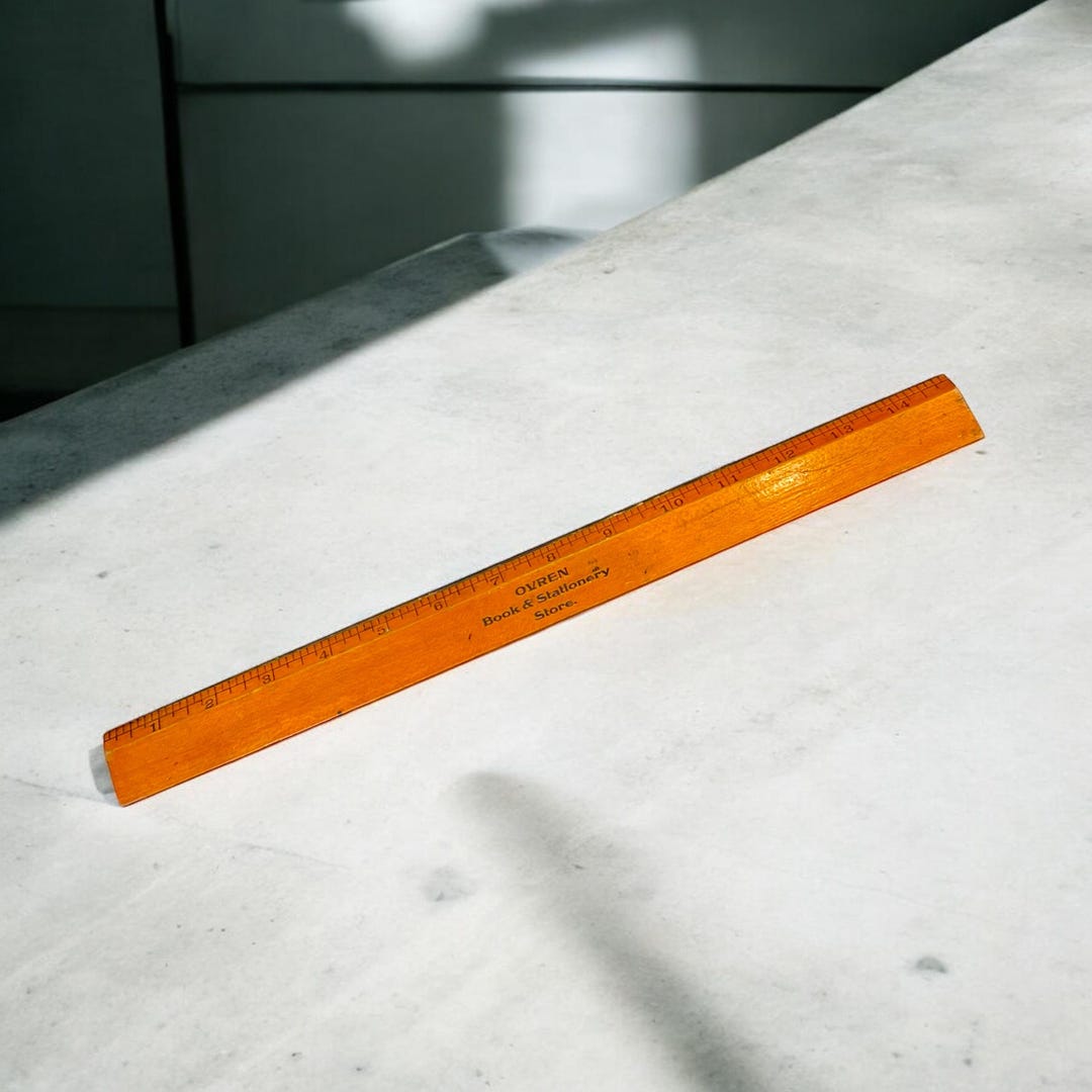 Vintage Advertising Wooden Ruler Brass Ruler - Desk Ruler - Advertising ...