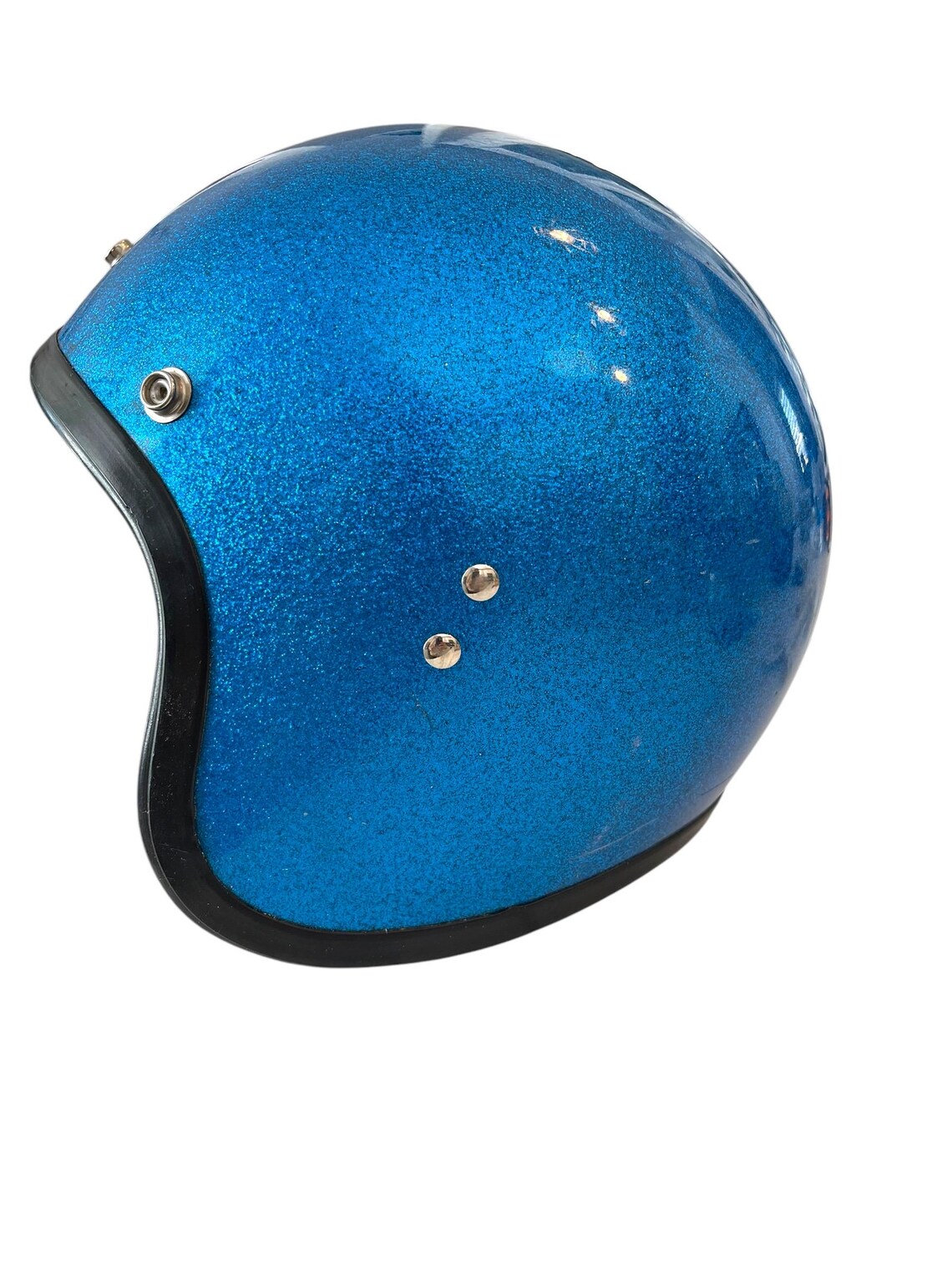 Vintage Motorcycle Helmet - Metal Flake Flared Style Motorcycle Helmet ...