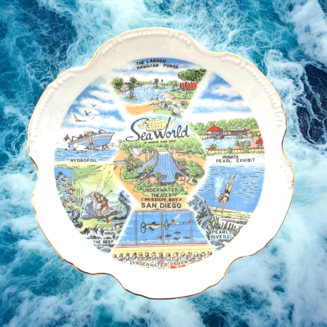 Vintage Sea World Souvenir Plate - Sea World Collectible - Etsy