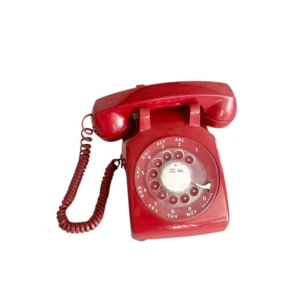 Red Rotary Phone - Etsy