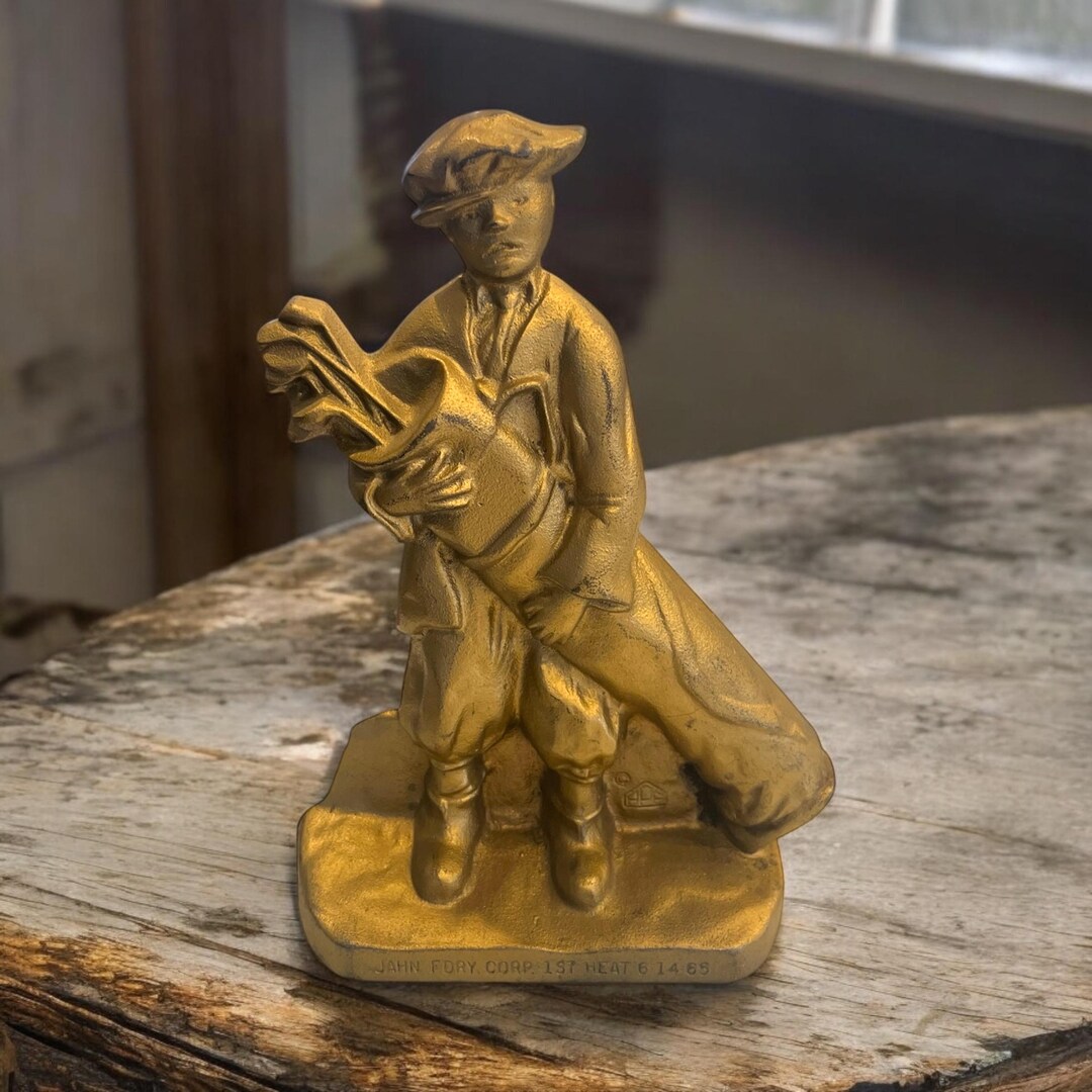 Vintage Cast Iron Golf Caddy Door Stop Jahn Foundry Springfield ...