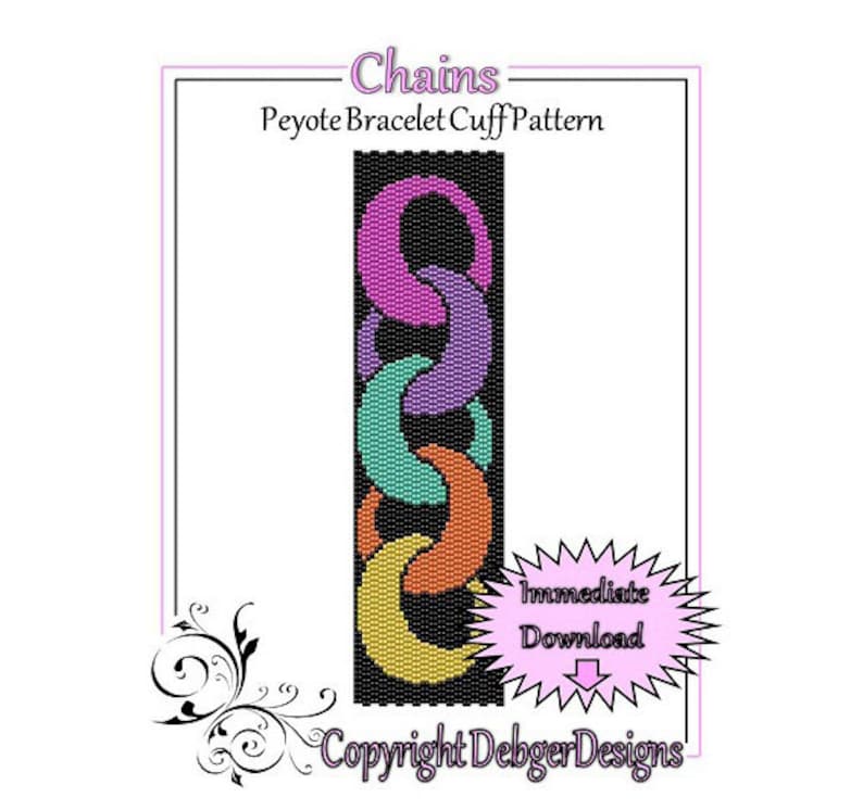 Bead Pattern Peyote(bracelet Cuff)-chains - Etsy
