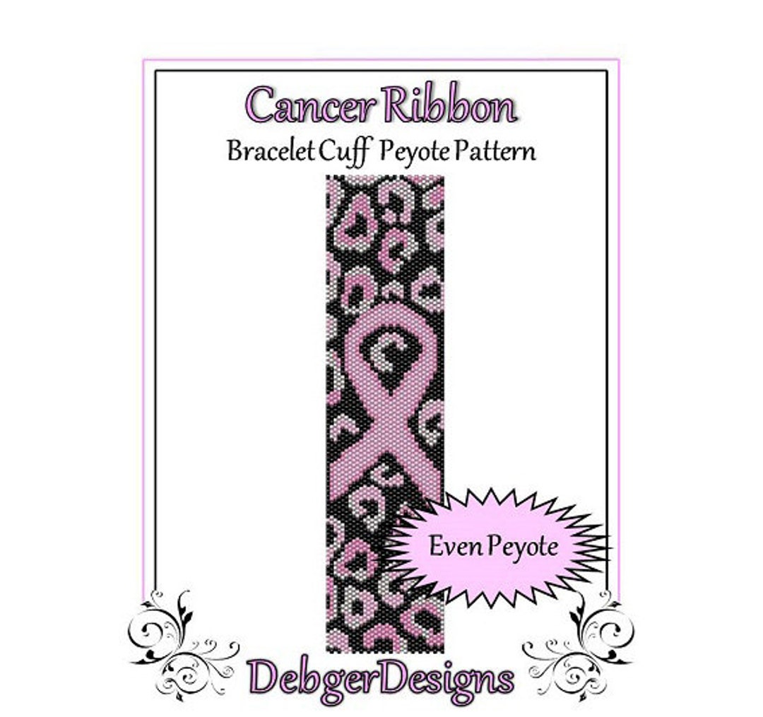 Bead Pattern Peyote(bracelet Cuff)-cancer Ribbon - Etsy