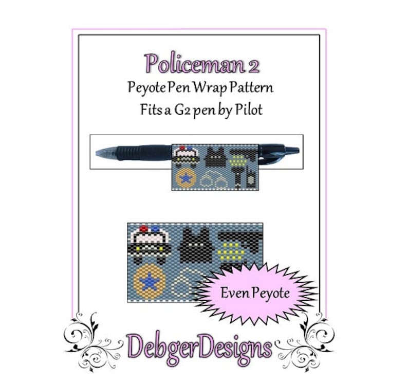 Bead Pattern Peyote(pen Wrap/cover)-policeman 2 - Etsy