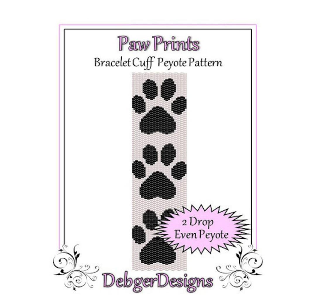 Bead Pattern Peyote(bracelet Cuff)-paw Prints - Etsy