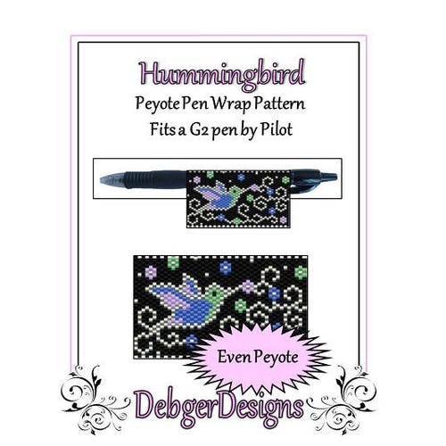Peyote Beading Pattern pen Wrap/coverhummingbird 2 - Etsy