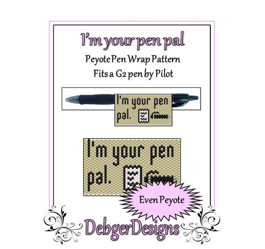Peyote Beading Pattern (pen Wrap/cover)-i'm Your Pen Pal - Etsy