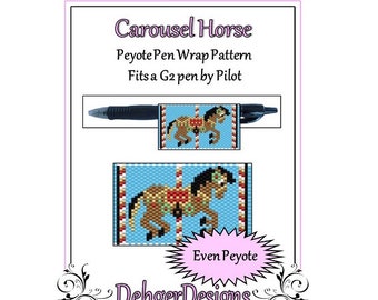Carousel Horse,beading PEYOTE Pen Wrap/pen Cover Pattern for G2 Pen by ...