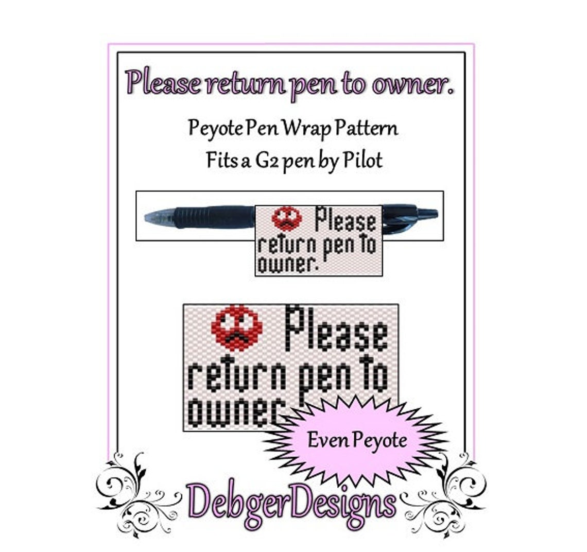 Peyote Beading Pattern (pen Wrap/cover)-please Return Pen to Owner. - Etsy