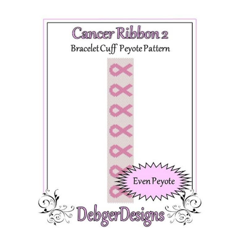 Bead Pattern Peyotebracelet Cuffcancer Ribbon 2 - Etsy