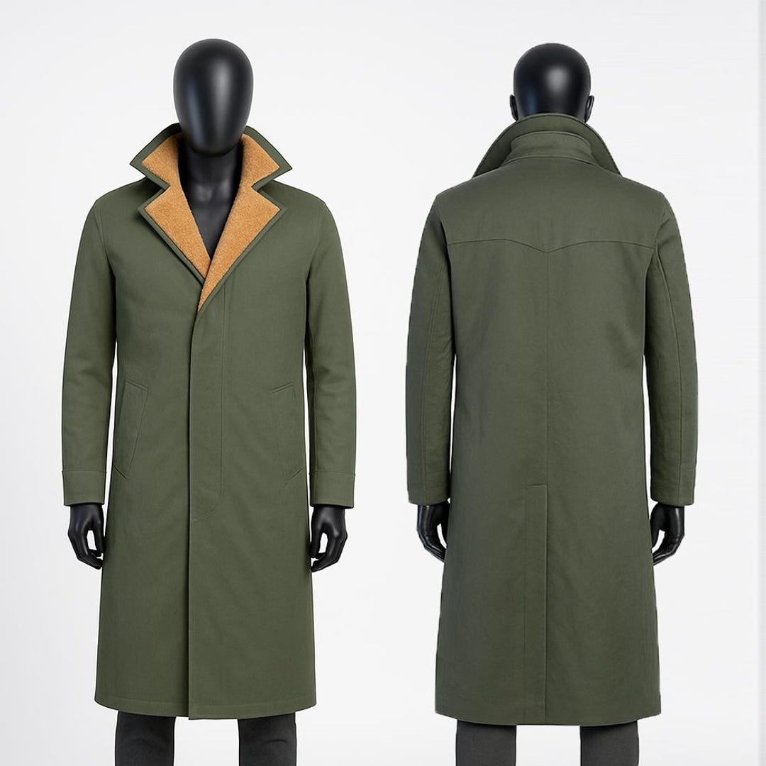 Blade Runner 2049 Cotton Long Trench Coat, Ryan Gosling Officer K Green ...
