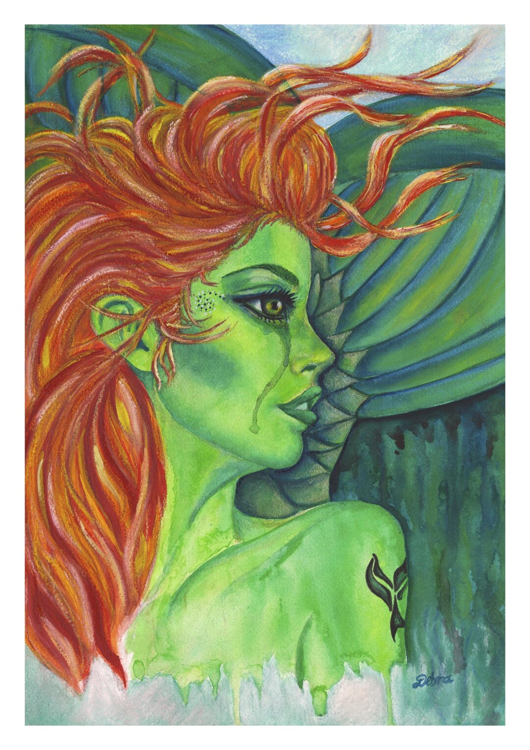 Crying Mermaid Art Print A4 Matte - Etsy