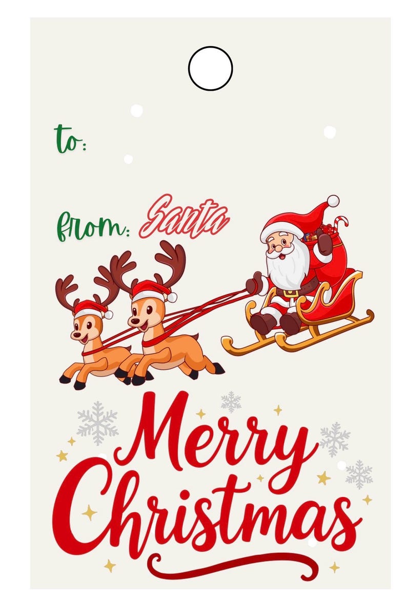 18 Santa Gift Tags Printable | From Santa Gift Tag | Christmas Present ...