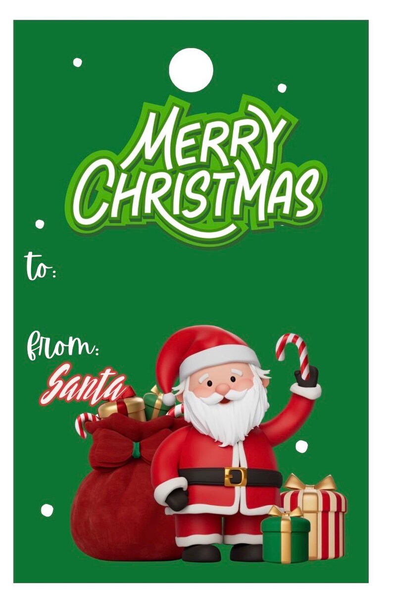 18 Christmas Gift Tags Printable | From Santa Gift Tag | Holiday ...