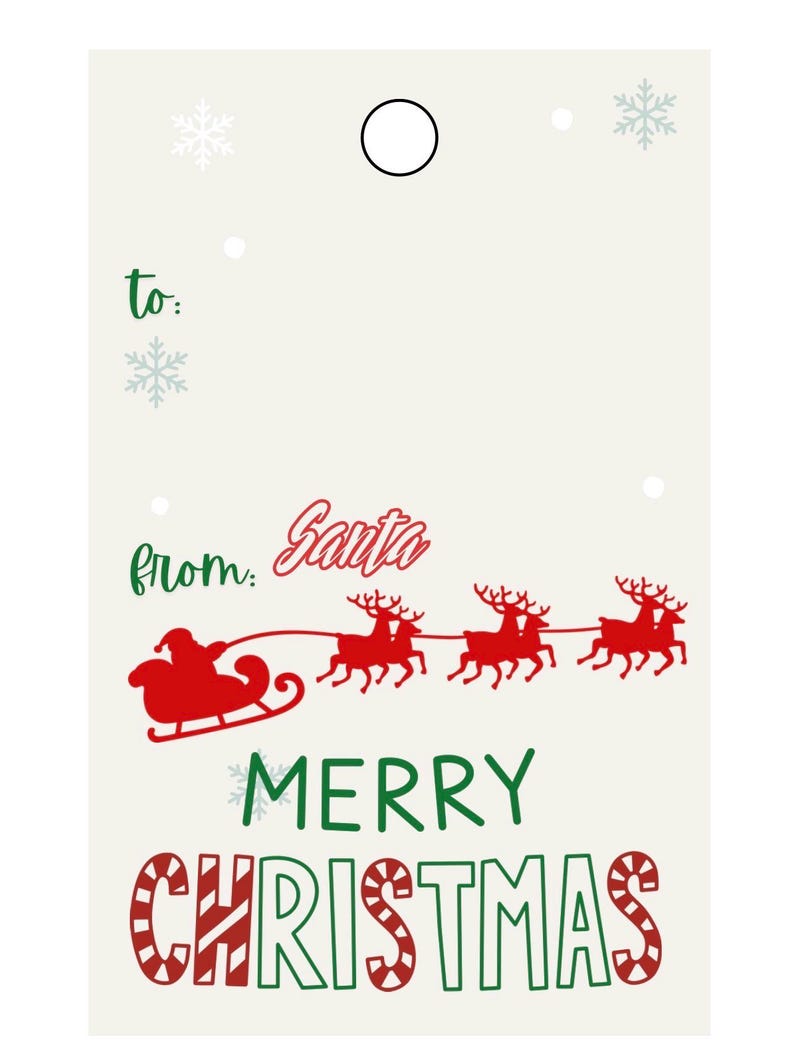 18 Santa Gift Tags Printable | From Santa Gift Tag | Christmas Present ...