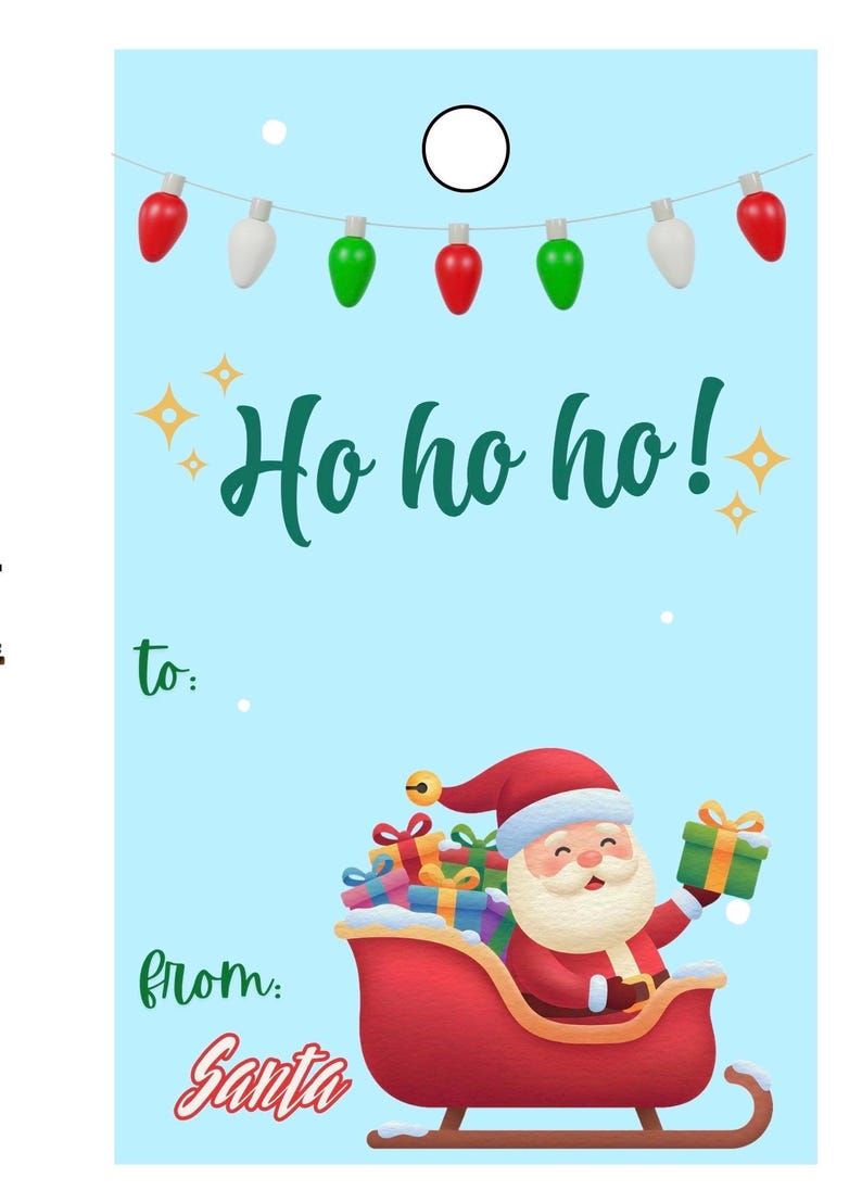 18 Christmas Gift Tags Printable | From Santa Gift Tag | Holiday ...