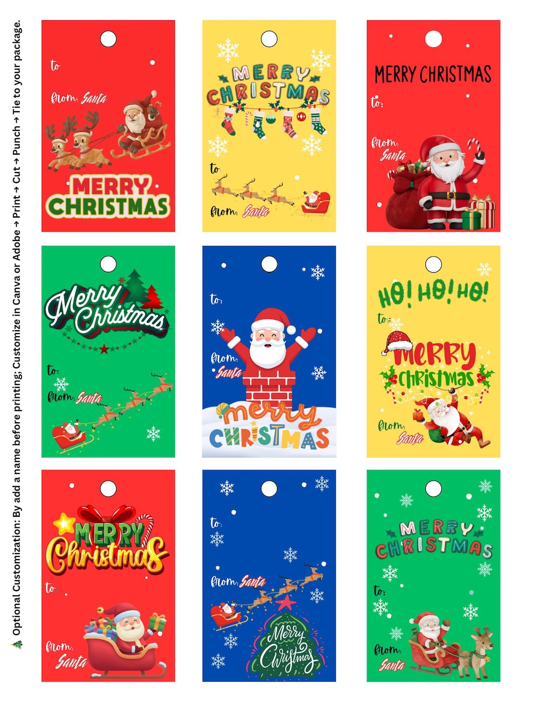 18 Santa Gift Tags Printable | From Santa Gift Tag | Christmas Present ...