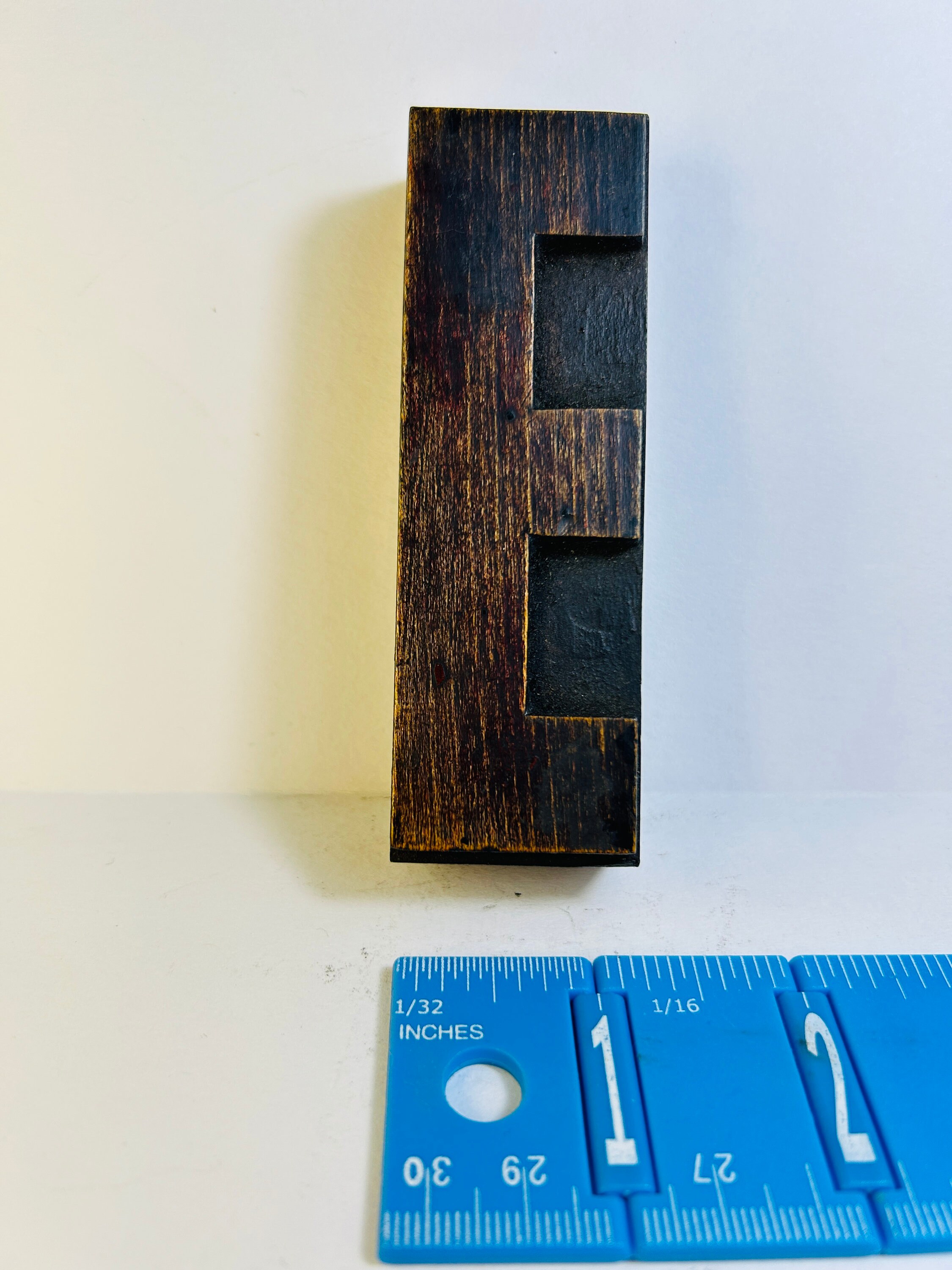 Antique Letter "e" Solid Wood Stamp Bold Typeface, Sans-serif, (4" X 1 ...